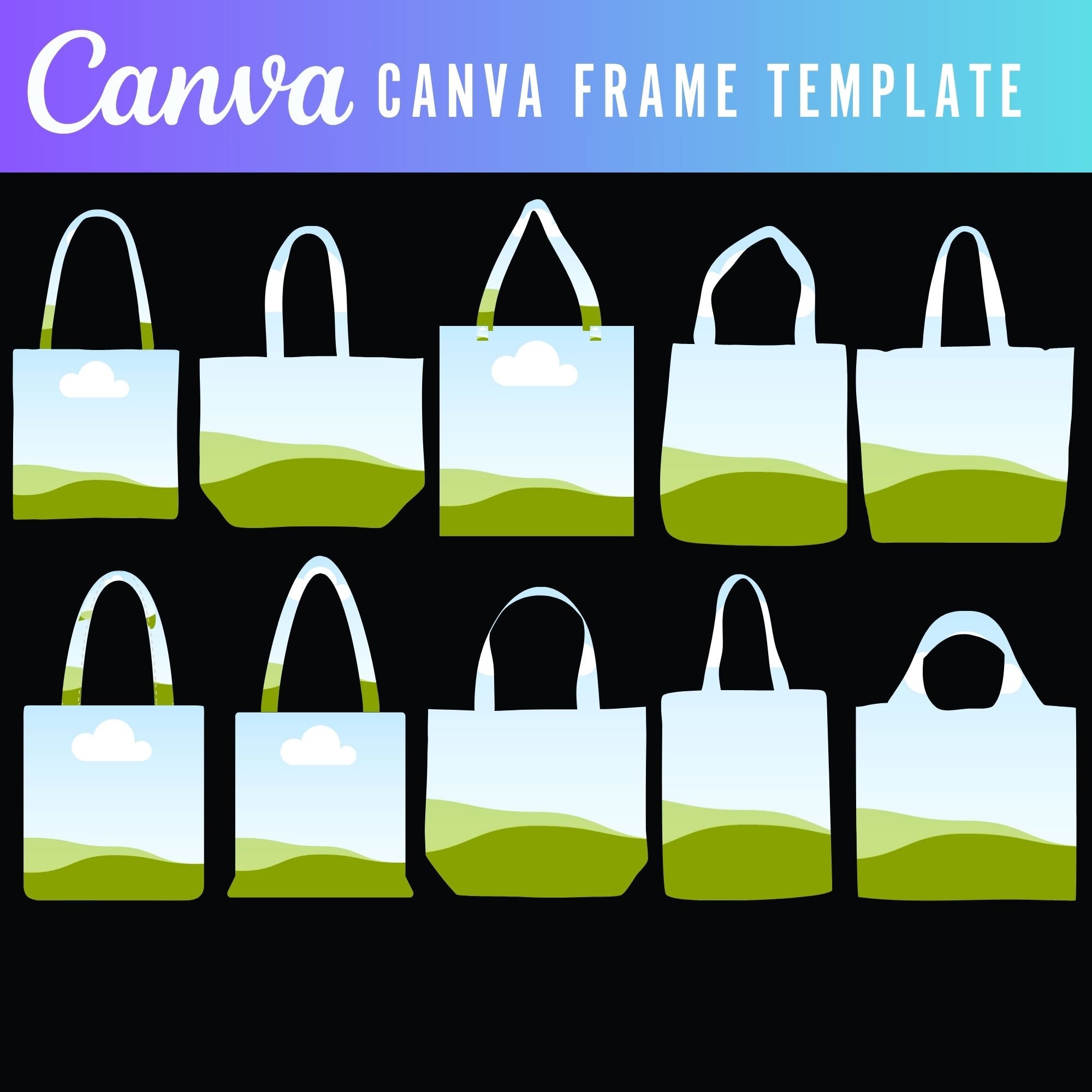 Canva Frames Bundle| Tote Bag Mockup Bundle for Canva | Drag and Drop ...