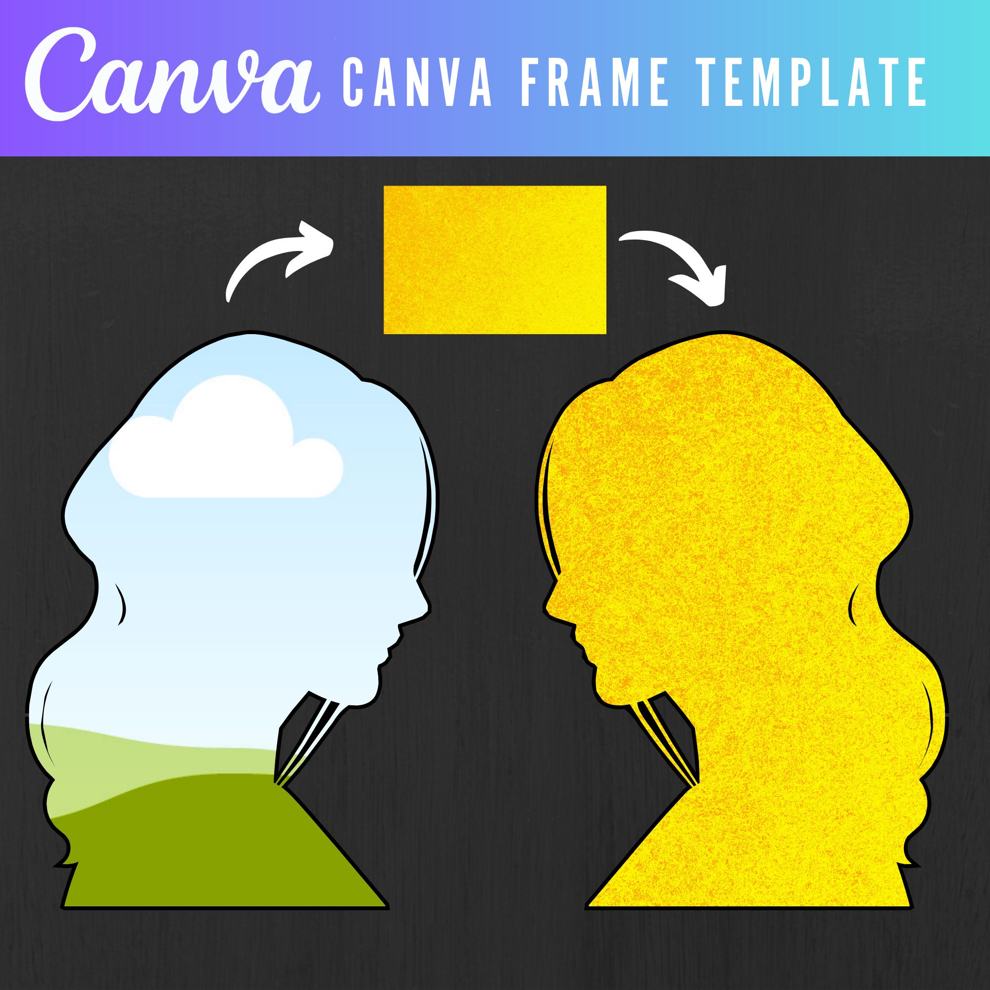 Canva Frames Bundle, Weibliche Porträtrahmen Canva, Womem Portraits ...