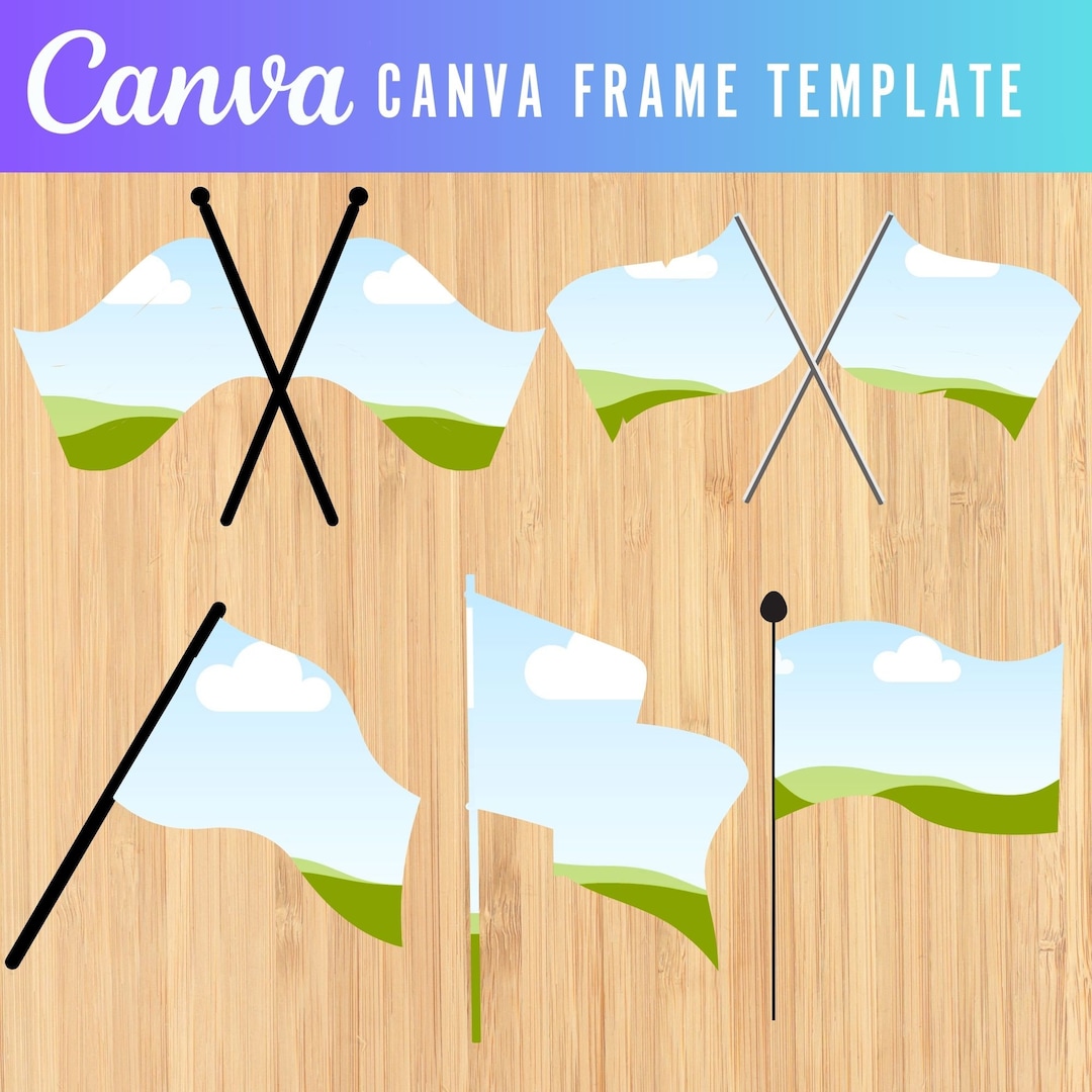 Canva Frames Bundle | Editable Canva Frames | Start Flags | Racing ...