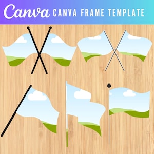 Canva Frames Bundle | Editable Canva Frames | Start Flags | Racing ...