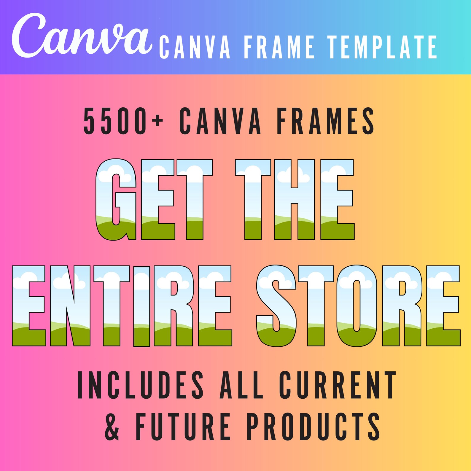 Canva Frames Bundle| Canva License Plate Frame Template, Editable ...