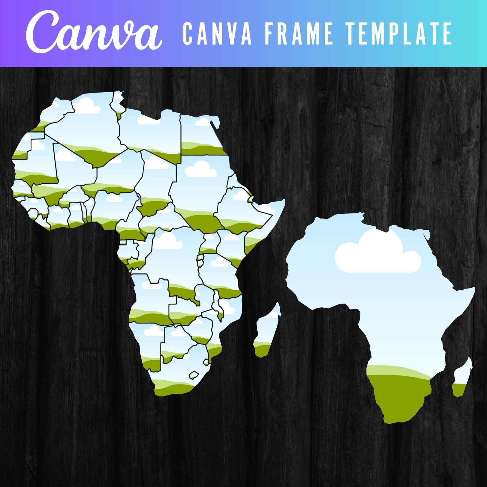 Fill Your Own Africa Map on Canva Template , African Countries CANVA ...