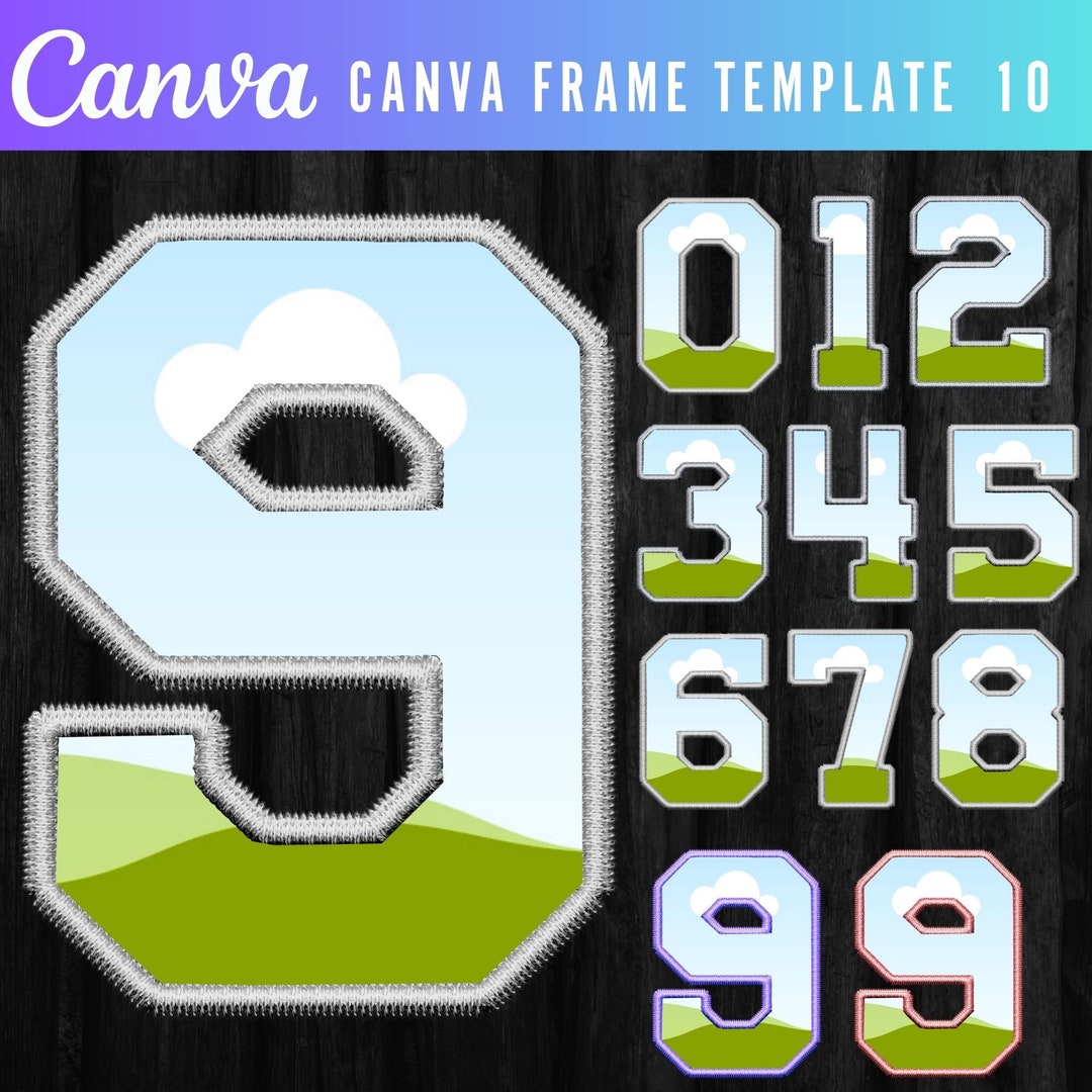 Digital Stitch Numbers PNG, Faux Embroidery Applique Patch & Numbers ...