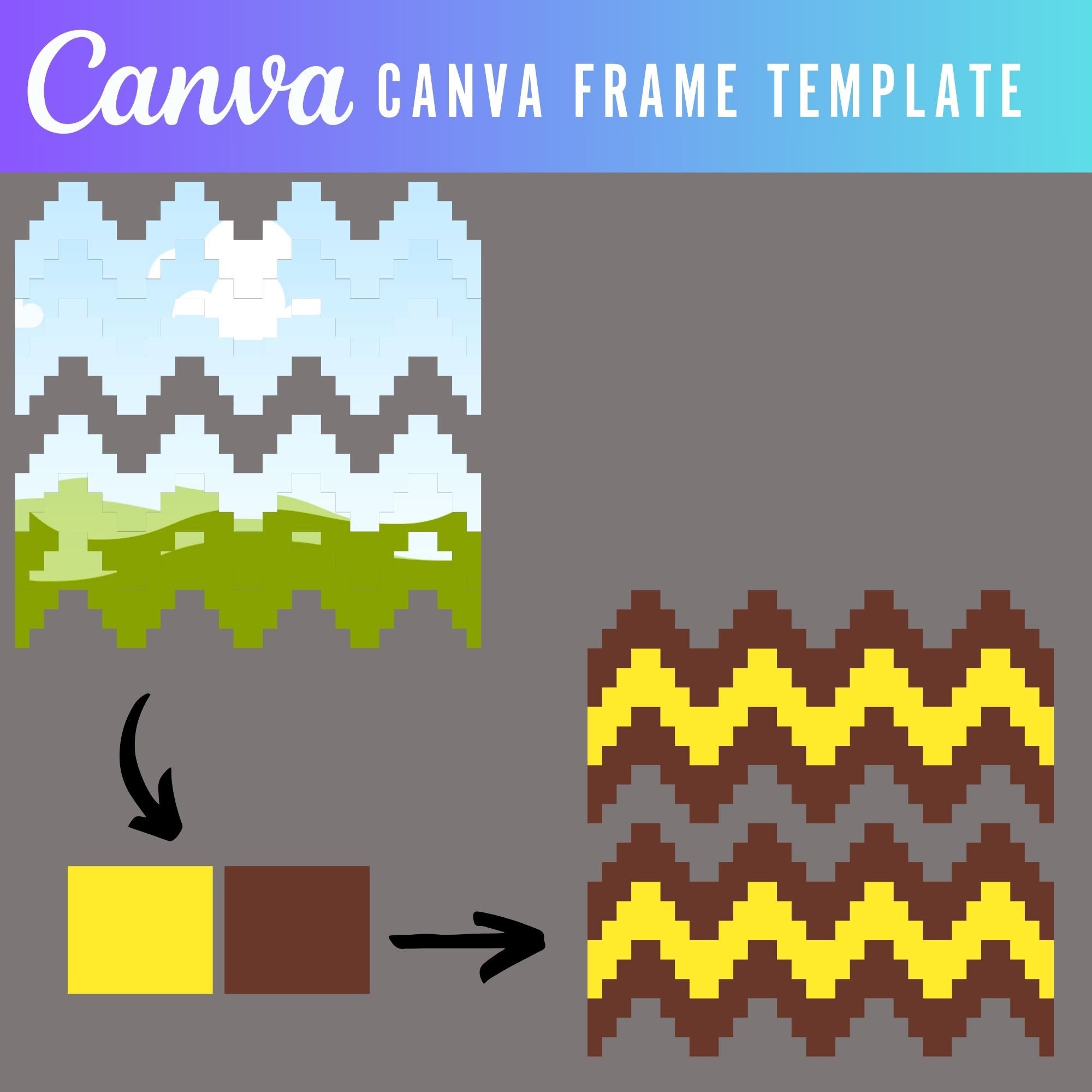 Canva Frame Bundle, Houndstooth Canva Frame, Houndstooth Seamless ...
