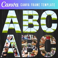 Canva Letters Frame, Canva Frame Alphabet Template, UPPERCASE and ...