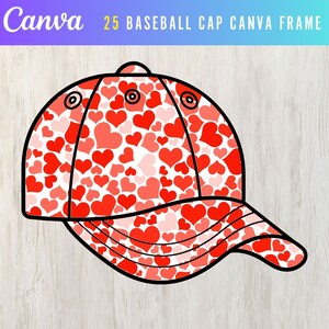 Baseball Cap Canva Frame , Baseball Cap Canva Frame Bundle With Easy Drag and Drop , Add Your ...