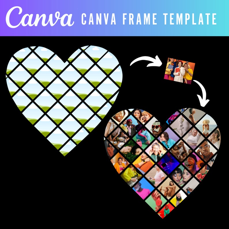 Canva Frames Templates ,heart Photo Collage Canva Template ,canva Frame ...