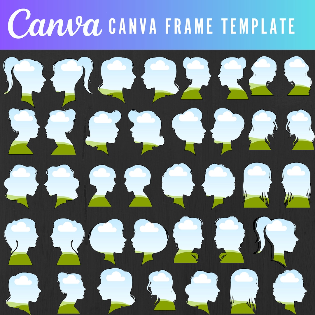 Canva Frames Bundle , Female Portrait Frames Canva, Womem Portraits ...