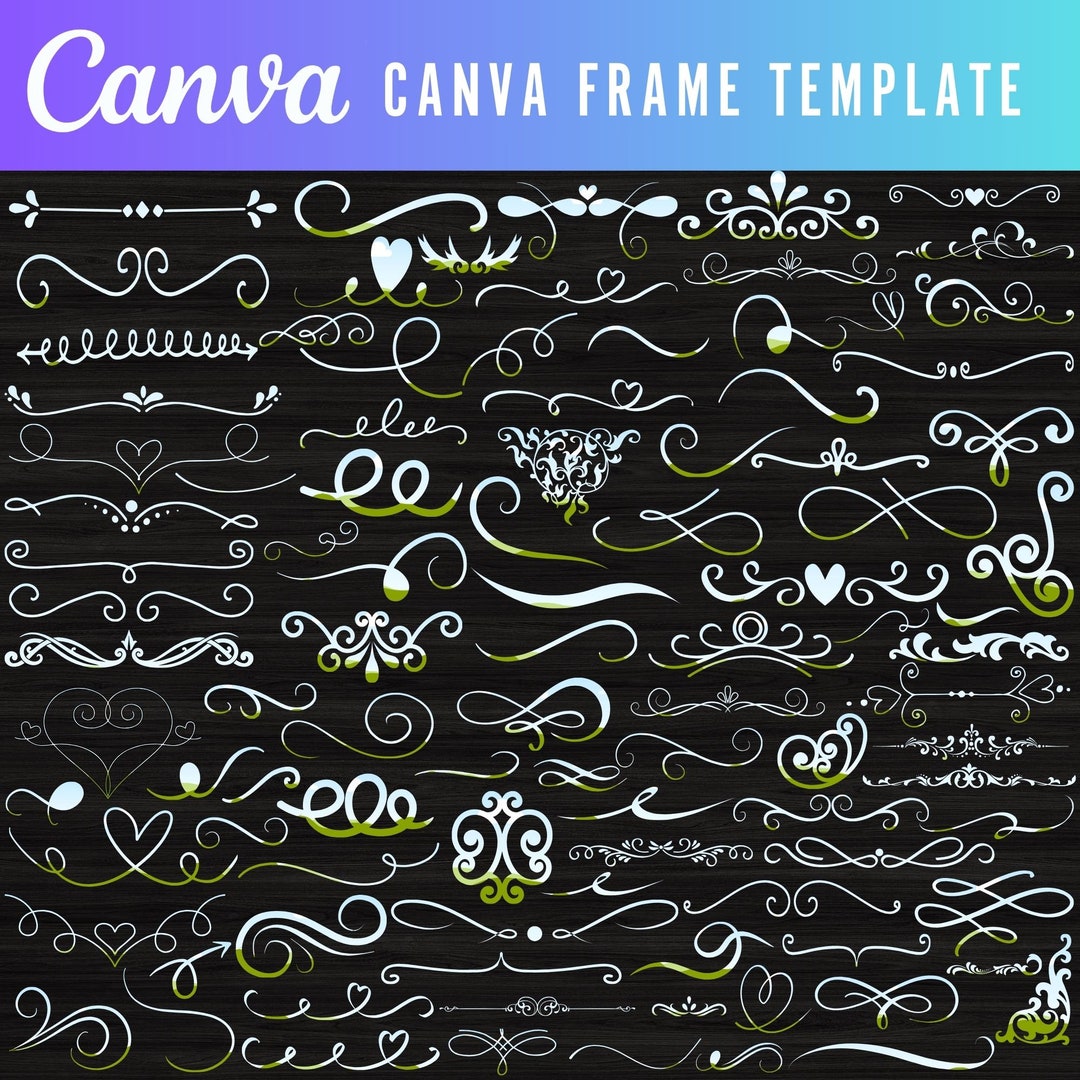 Canva Frames Templates, Decorative Lines Canva Templates, Floral ...