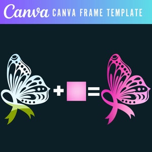 Canva Frame Bundle , Canva Cancer Ribbon Template| Editable Ribbon ...