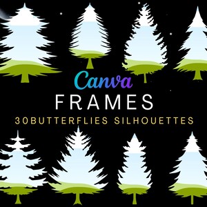 30 Files Christmas Tree Frame. Canva Frame. Canva Drag and Drop Frame ...