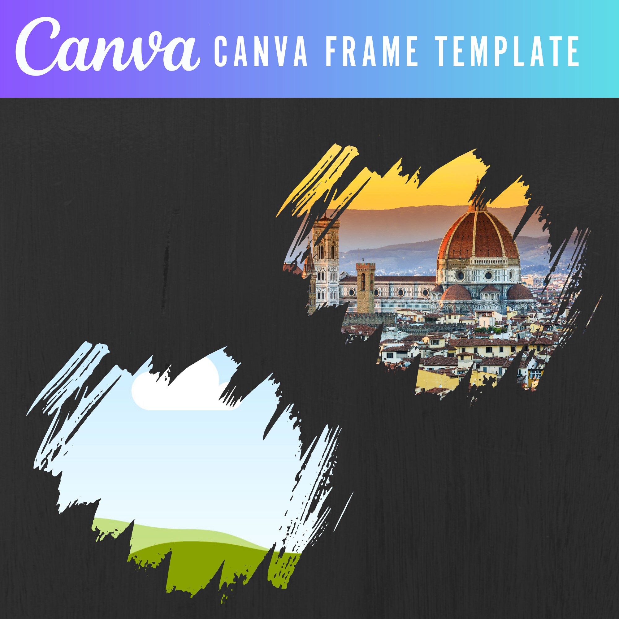 Canva Frames Bundle , Editable Canva Frames Abstract Pattern Canva ...