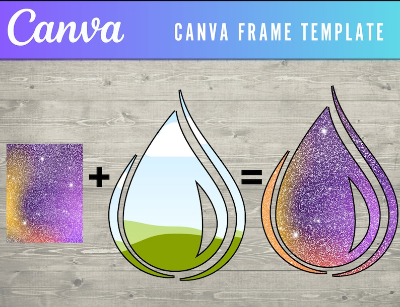 Canva Frame Template Design Your Own TEARDROP EARRINGS on - Etsy