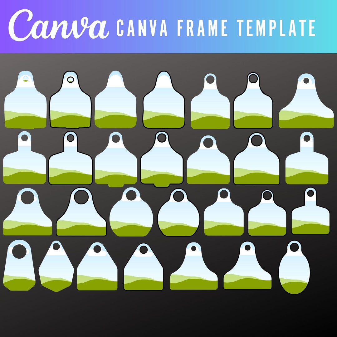 Make Your Own COW TAGS on CANVA, Editable Canva Element Templates Cow ...