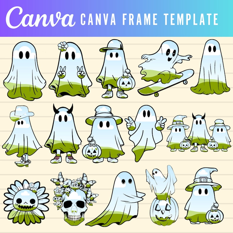 Canva Frames Shoe Print Canva Frames ghost Canva Frames - Etsy