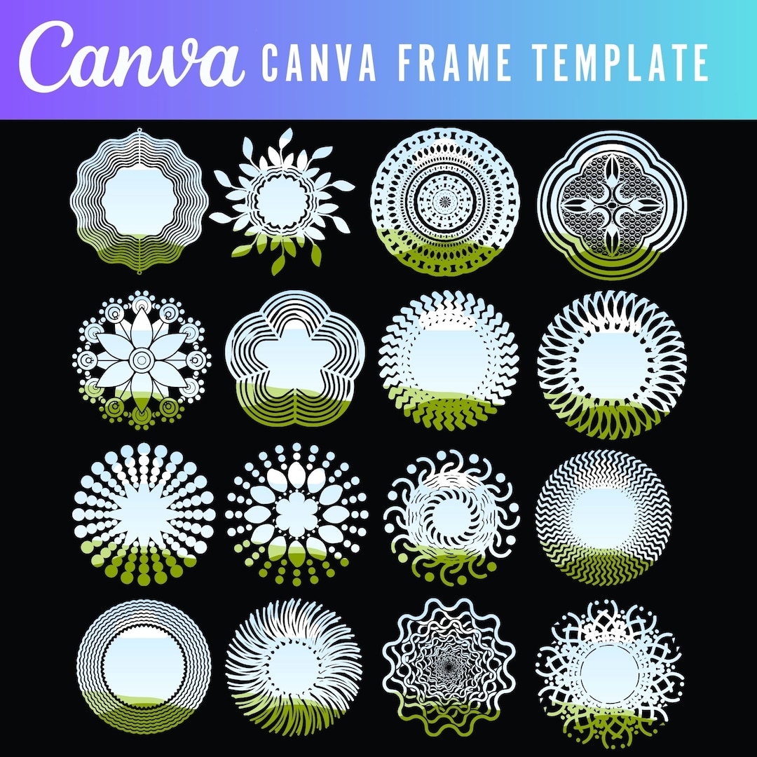 Canva Frames Bundle | Wind Spinner Canva Frame| Bundle| Set of 16 ...