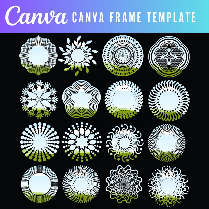 Canva Frames Bundle Wind Spinner Canva Frame Bundle Set of - Etsy