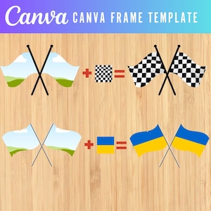 Canva Frames Bundle | Editable Canva Frames | Start Flags | Racing ...