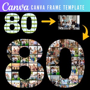 Number 80 Canva Templates , Editable Canva Template for a Numbered ...