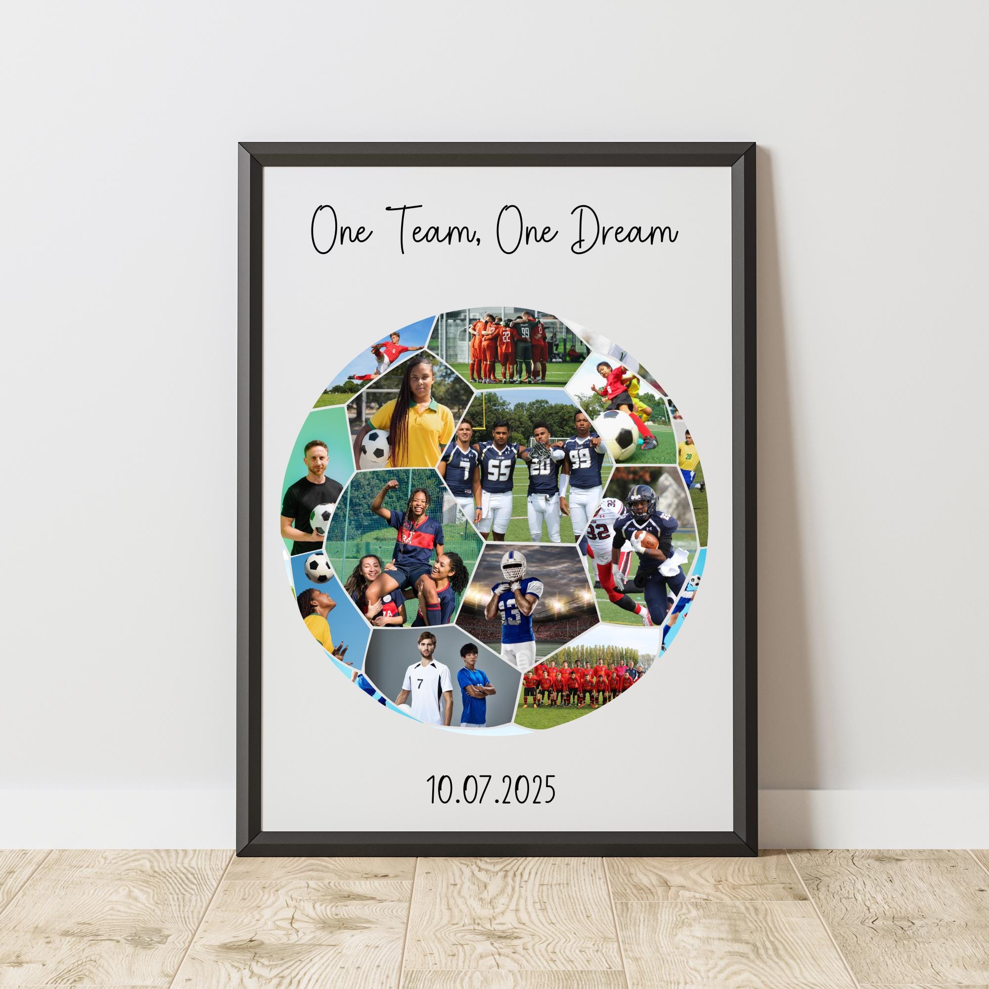 Editable Soccer Photo Collage Canva Template – Custom Football Frame ...