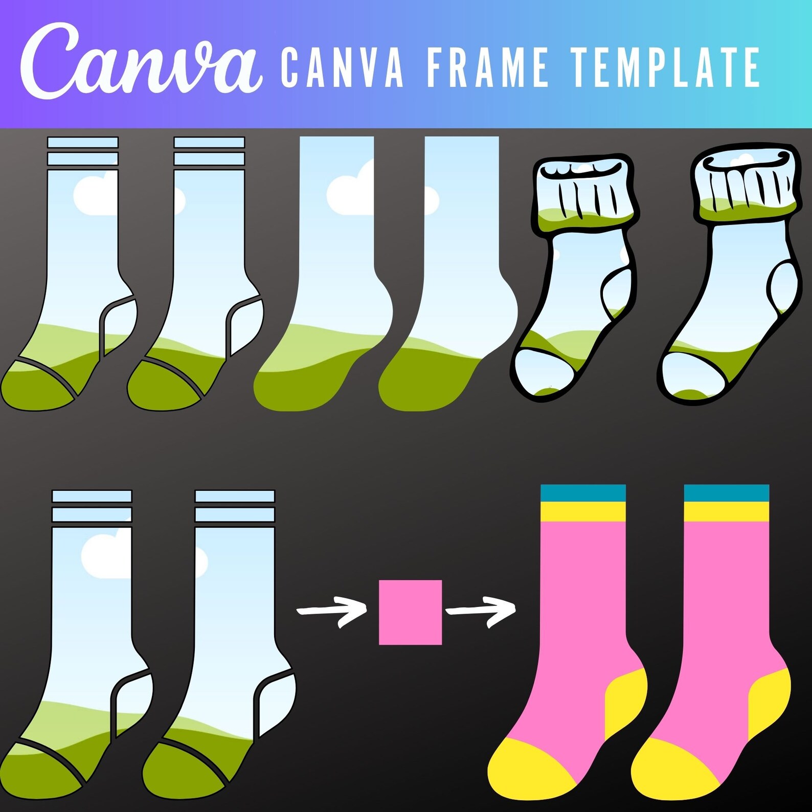 Cap Mockup Canva Frames Socks Clipart, Socks Canva Frame, Drag and Drop ...