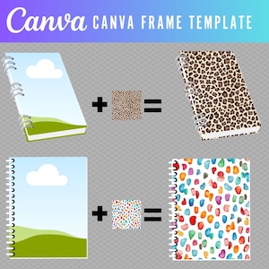 Canva Frames Bundle | Spiral Notebook Mockup for Canva| Drag and Drop ...