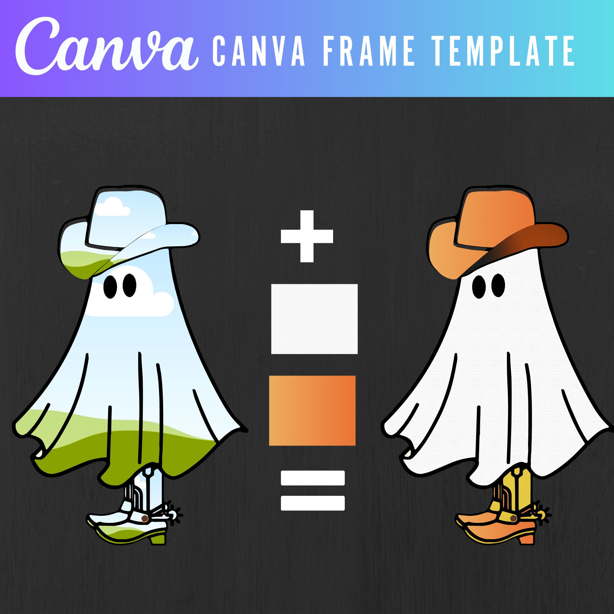 Canva Frames Shoe Print Canva Frames ,ghost Canva Frames Bundle ,spooky ...