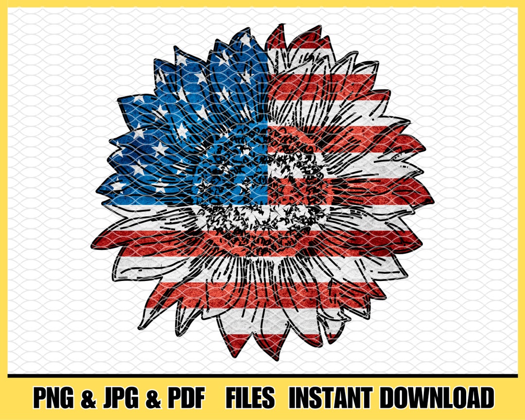 Patriotic Sunflower Png , Red White Blue Sunflower Png, Independence ...