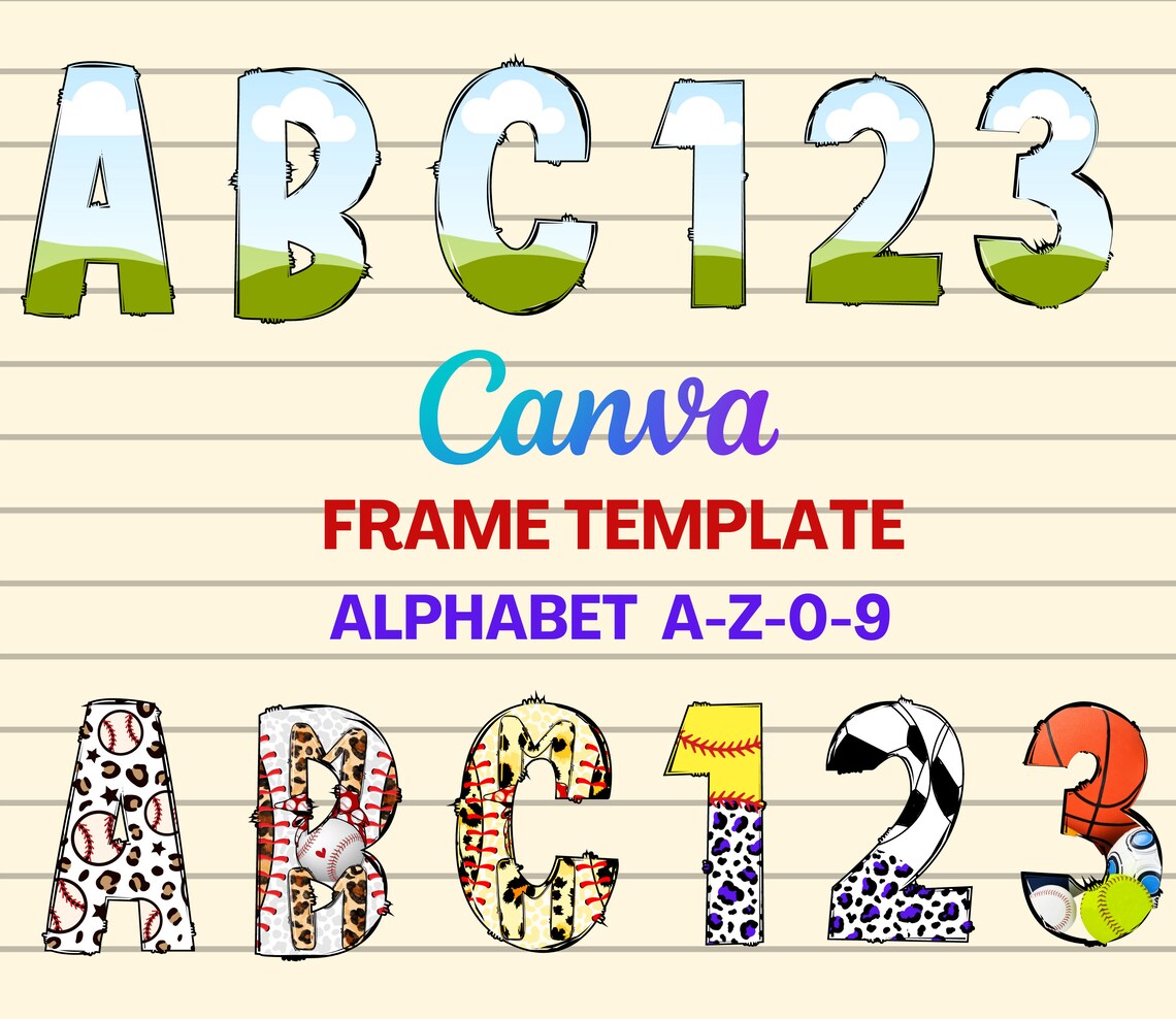 Fill Your Own Doodle Letters on CANVA With , Drag and Drop Alphaset ...