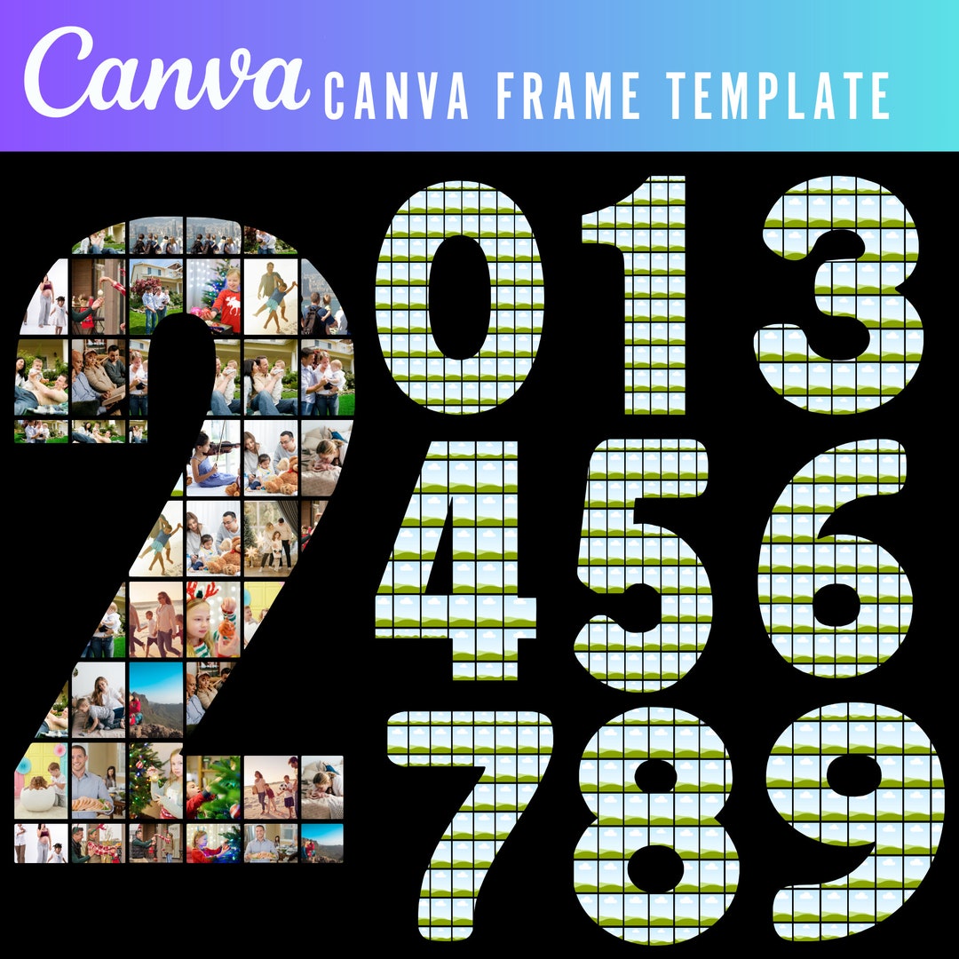 Canva Frames Templates , Editable Canva Template for a Numbered Photo ...