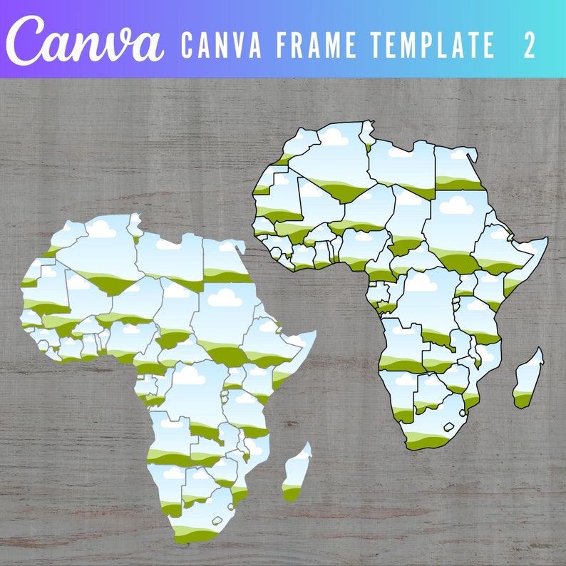 Fill Your Own Africa Map on Canva Template , African Countries CANVA ...