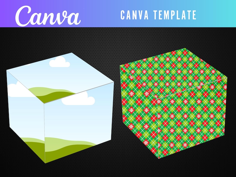 Box Mockup Canva Template, Product Box Mockup Display, DIY Box Template ...