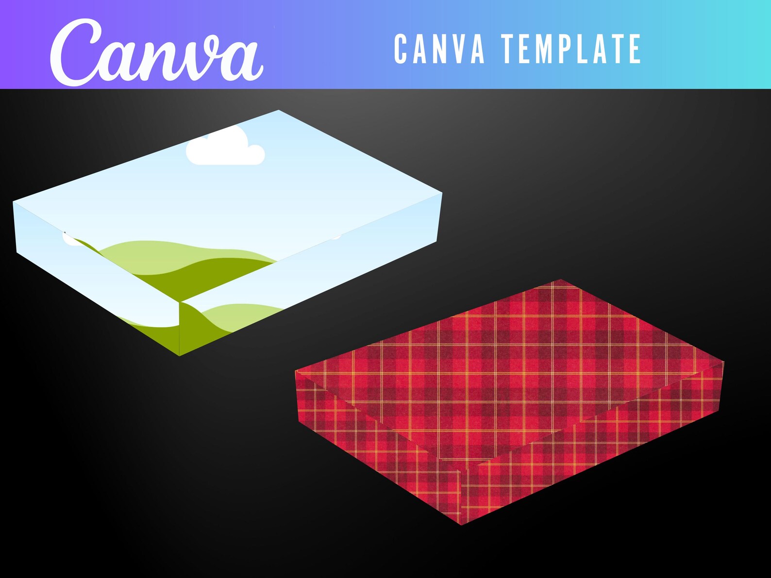 Box Mockup Canva Template, Product Box Mockup Display, DIY Box Template ...