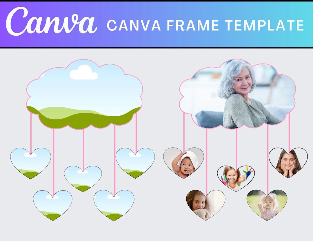 COLLAGE DE FOTOS DE CORAZÓN Plantilla de Canva de 2 campos de fotos ...