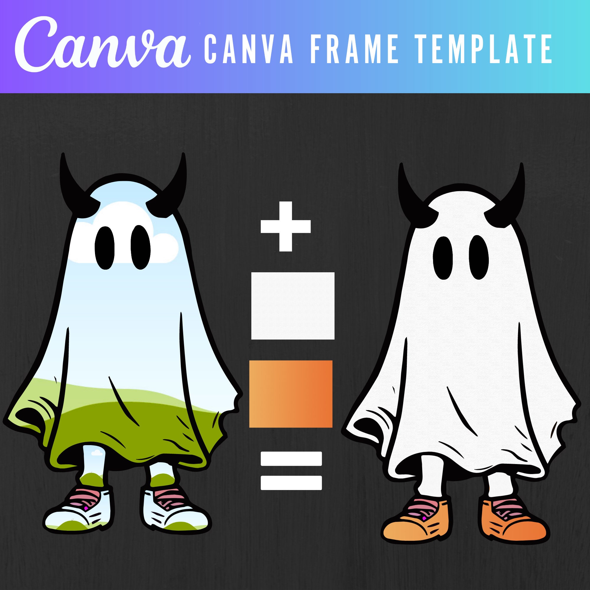 Canva Frames Shoe Print Canva Frames ,ghost Canva Frames Bundle ,spooky ...