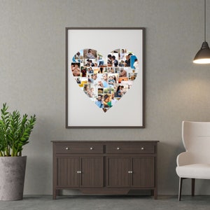 Heart Photo Collage Canva Template ,DIY Heart Photo Collage Design on ...