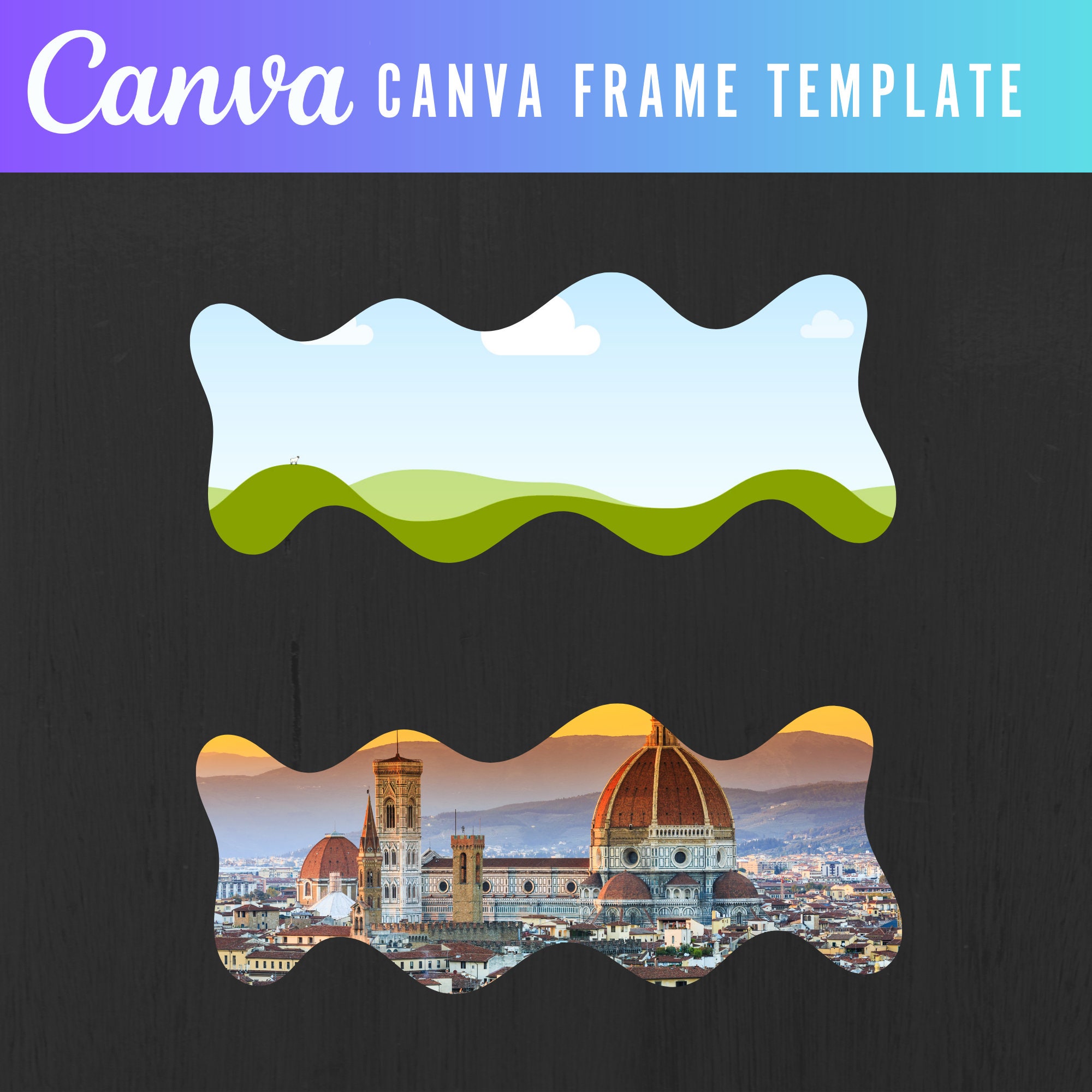 Canva Frames Bundle , Editable Canva Frames Abstract Pattern Canva ...