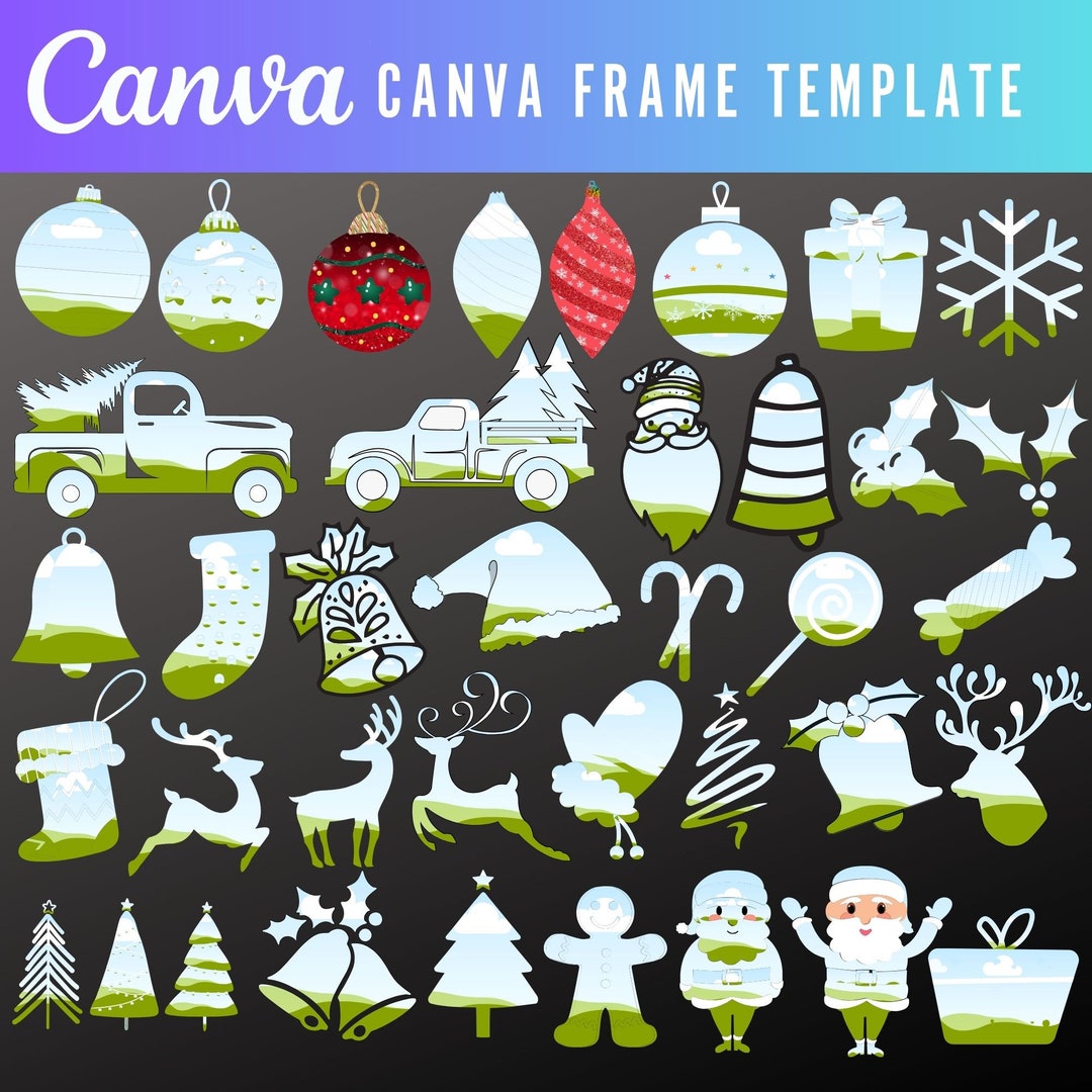Canva Frames Bundle ,christmas CANVA Frame Mega Bundle, Editable ...