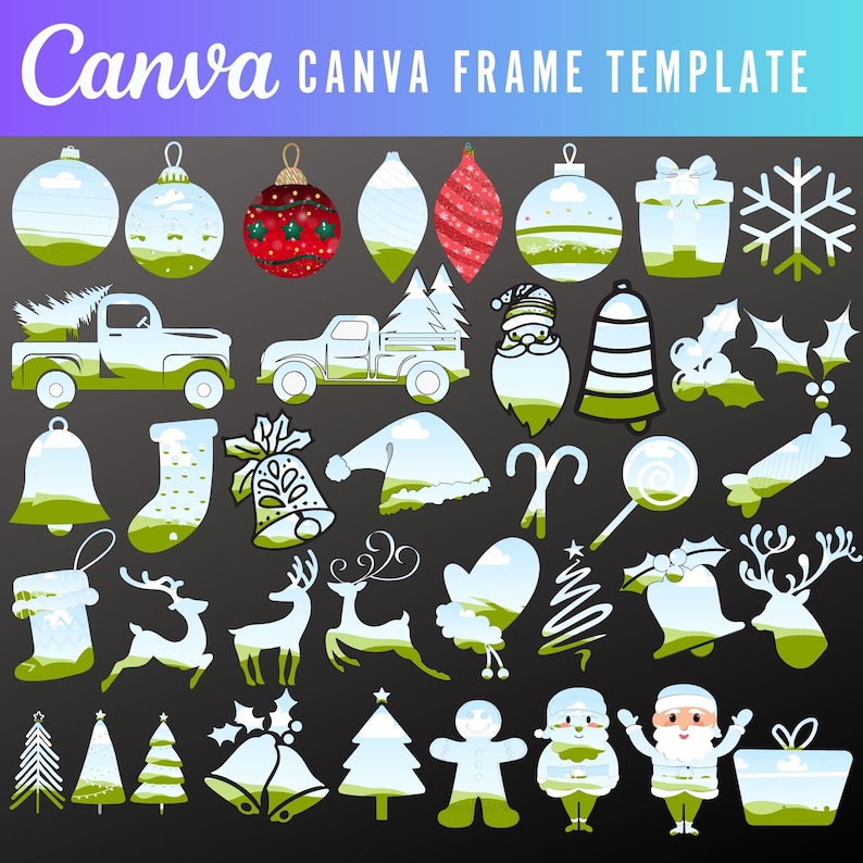 Canva Frames Bundle ,christmas CANVA Frame Mega Bundle, Editable ...