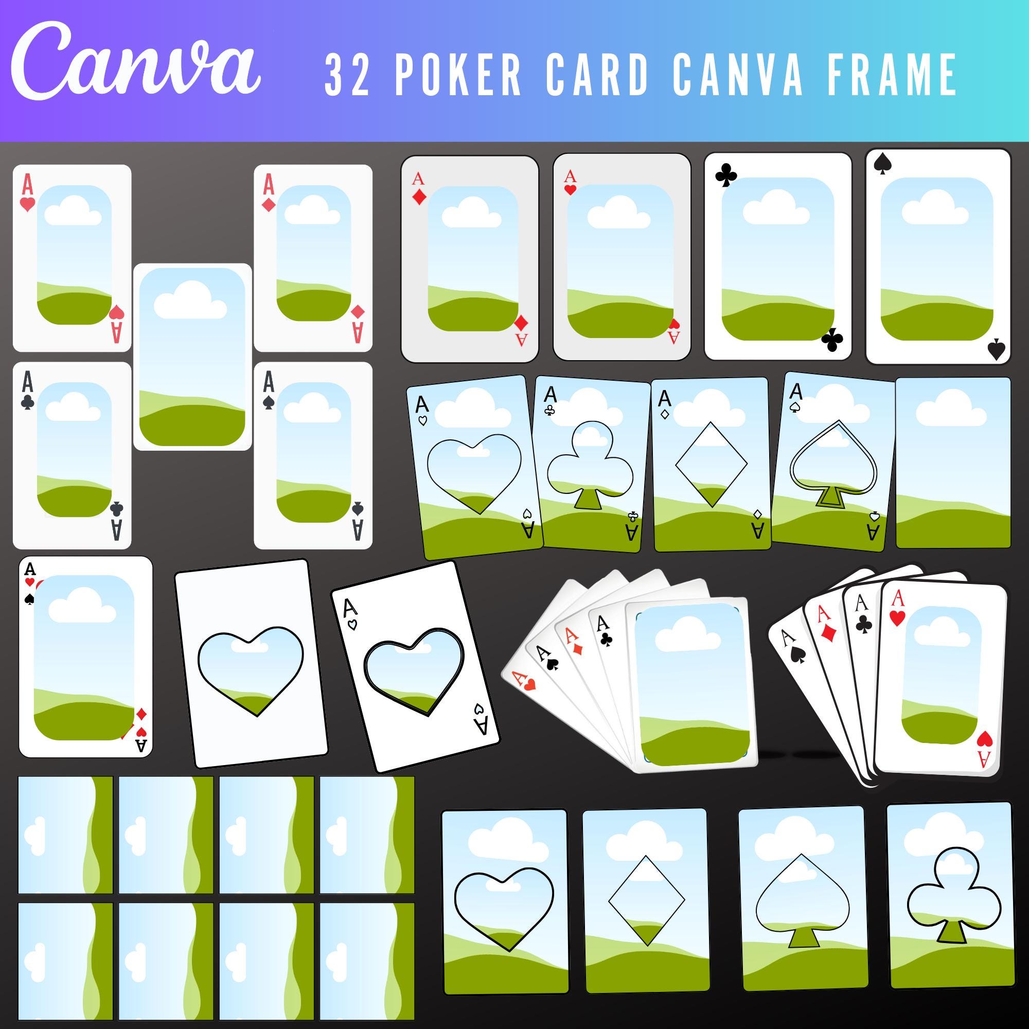 Poker Card Canva Editable Template, Card Sublimation Design, Playing ...