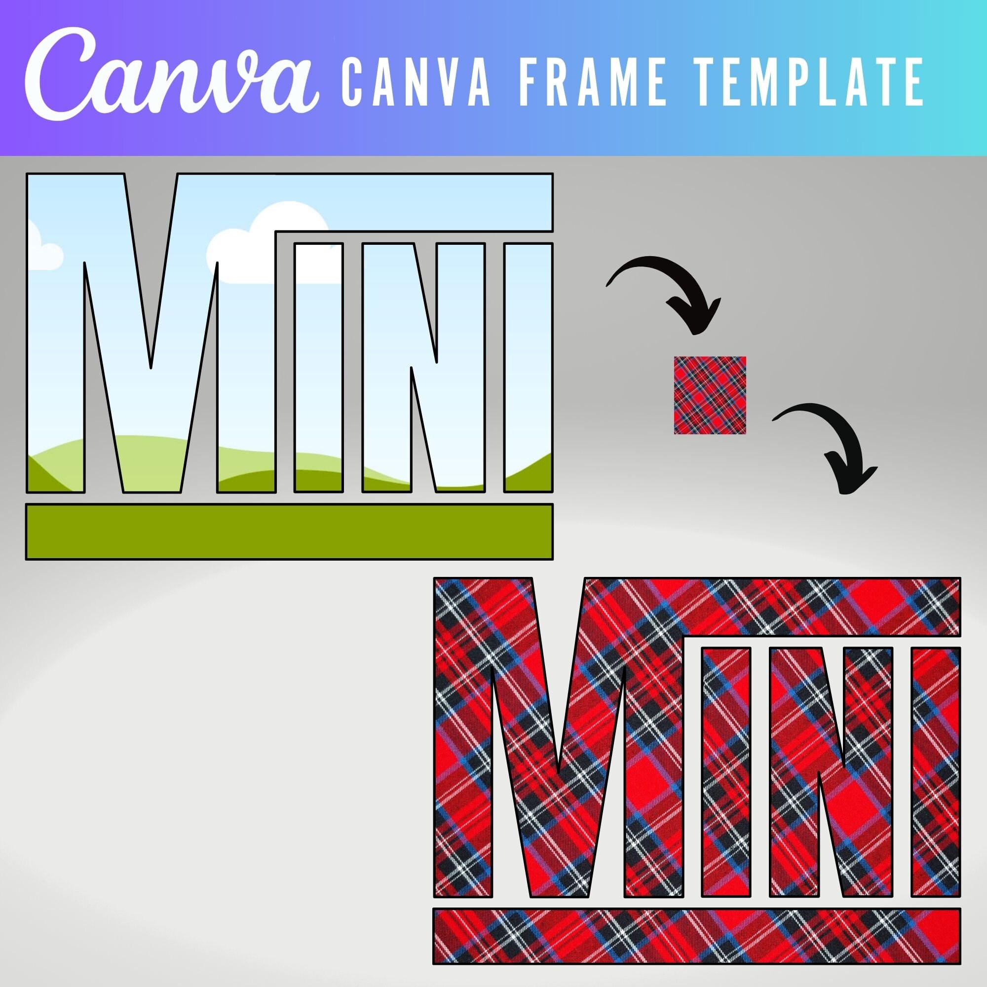 Canva Frames Bundle Mini Canva Tumbler Checkered Mini Mini - Etsy