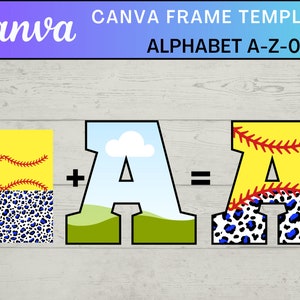 Canva Frame Template Varsity College Sports Blank Letters Alphabet Font ...