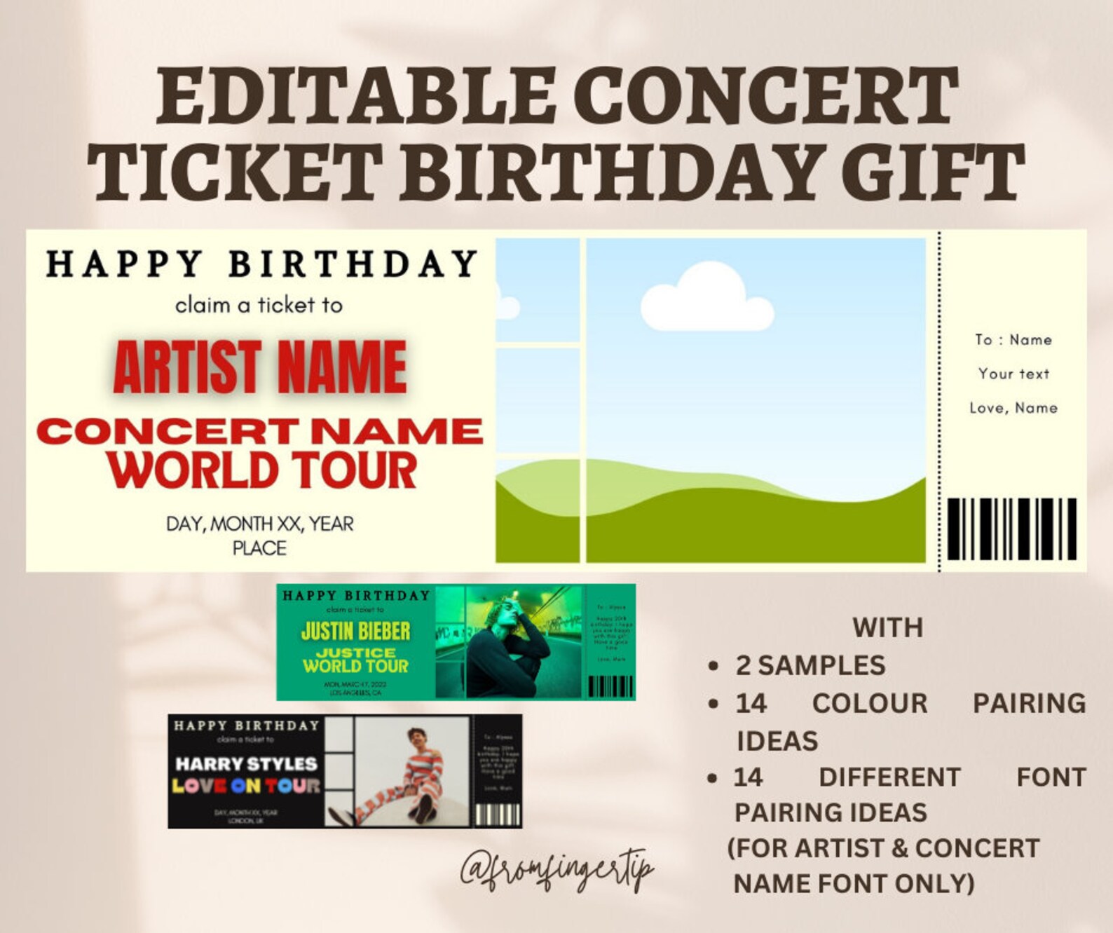 Printable Ticket Template Concert Birthday Printable Digital - Etsy