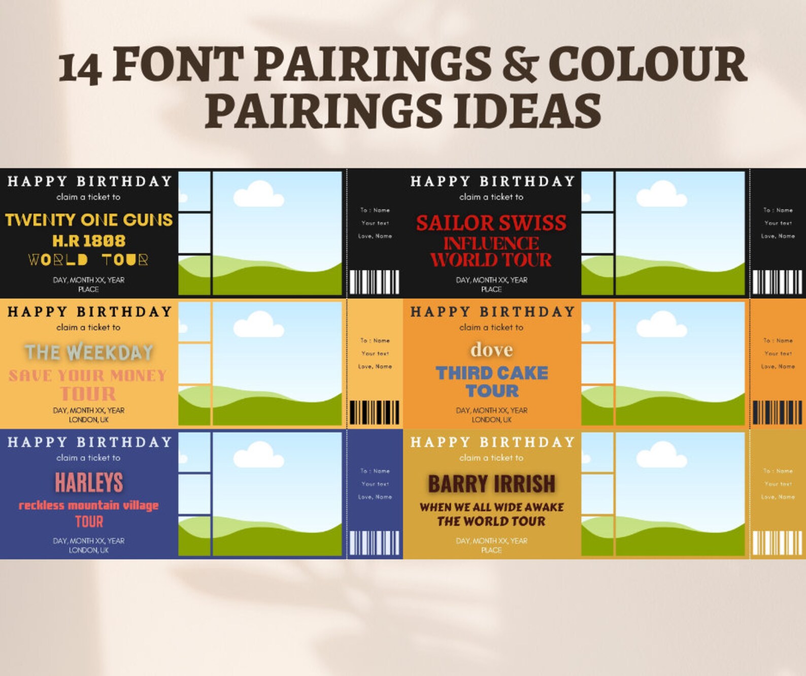 Printable Ticket Template Concert Birthday, Printable Digital Ticket ...