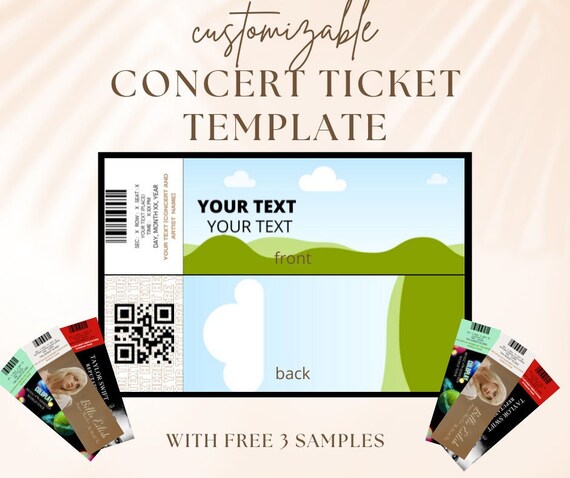 Editable Concert Ticket Template Printable Physical Ticket - Etsy
