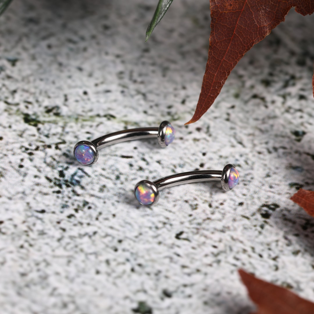 Vertical Labret Bridge Piercing Eyebrow Rings G23 Titanium Curved ...
