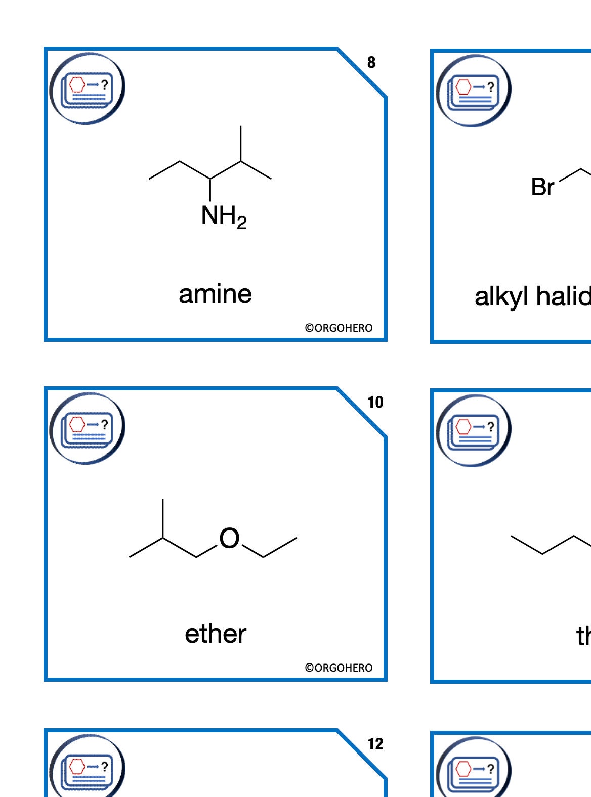 ORGOHERO Organic Chemistry - Basic Functional Group Flashcards - Etsy