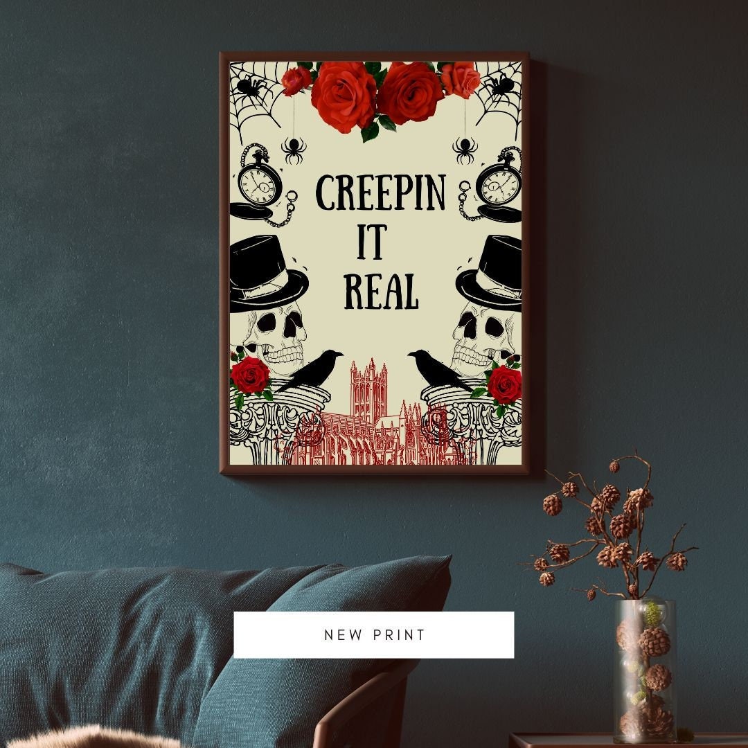 Digital Download Red Victorian Gothic Poster-halloween-gothic-skulls ...