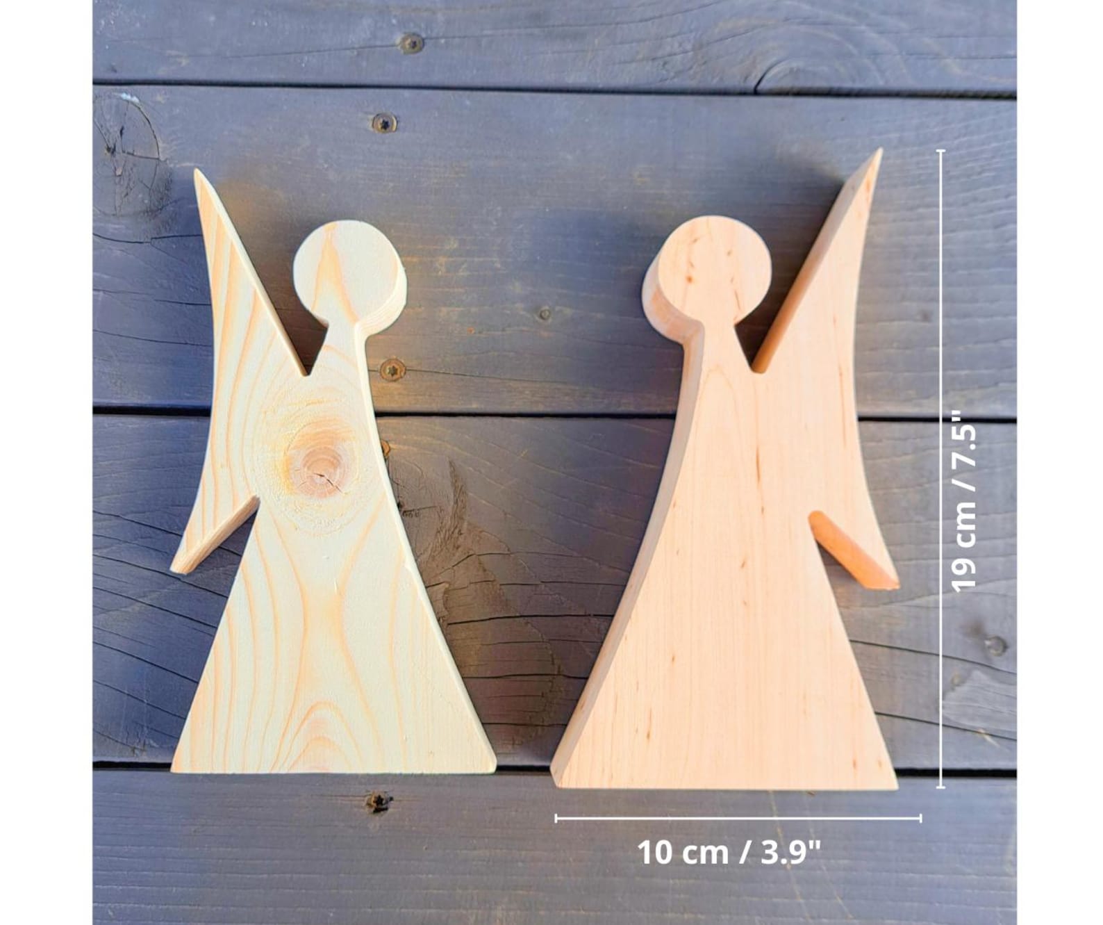 Handcrafted Natural Ash Wood Angel Figure – Unfinished for DIY Crafts ...