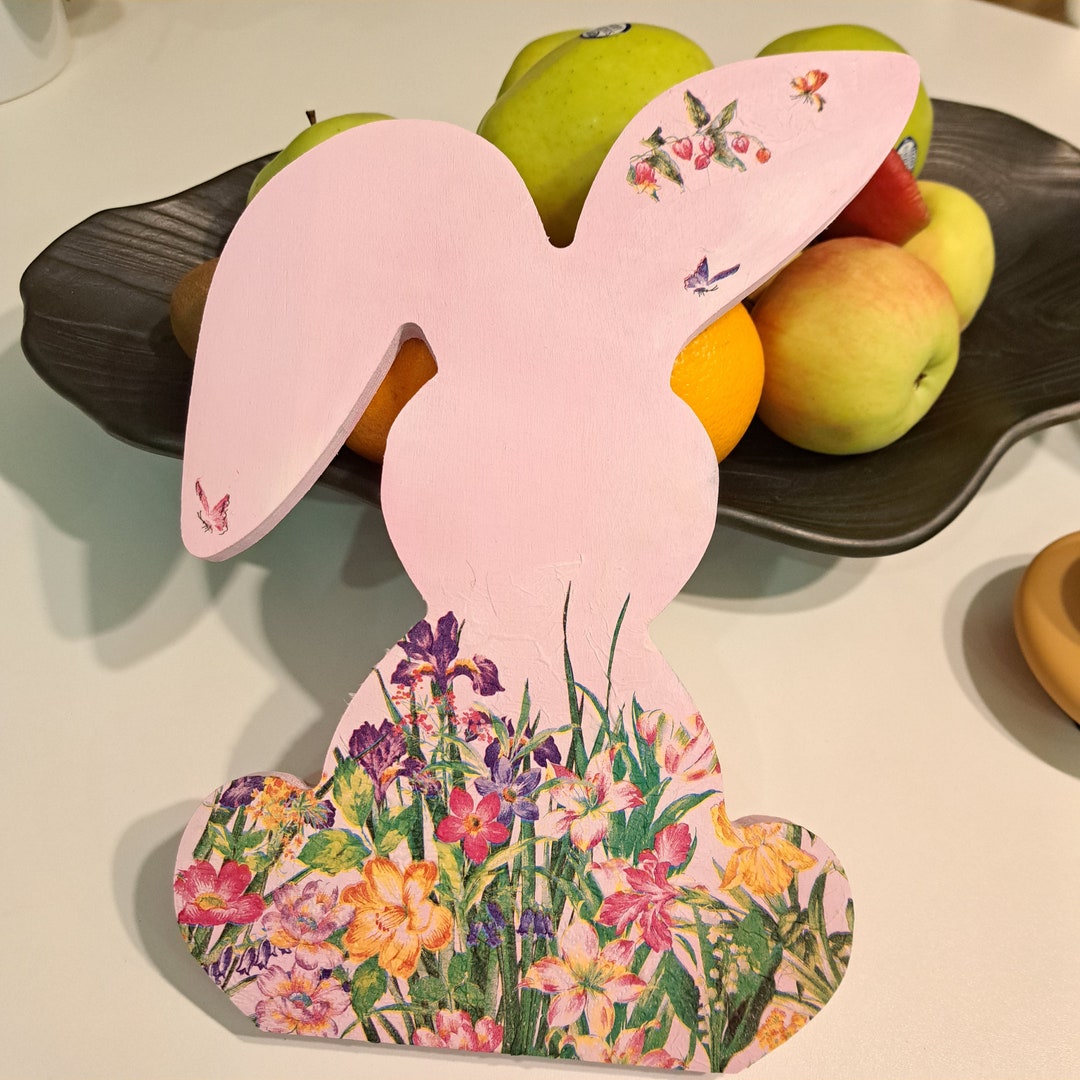 Large Wooden Easter Bunny Figure - Etsy